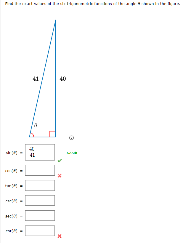 Solved Find the exact values of the six trigonometric | Chegg.com