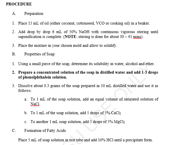 Solved PREPARATION AND PROPERTIES OF SOAP INTRODUCTION Ester | Chegg.com
