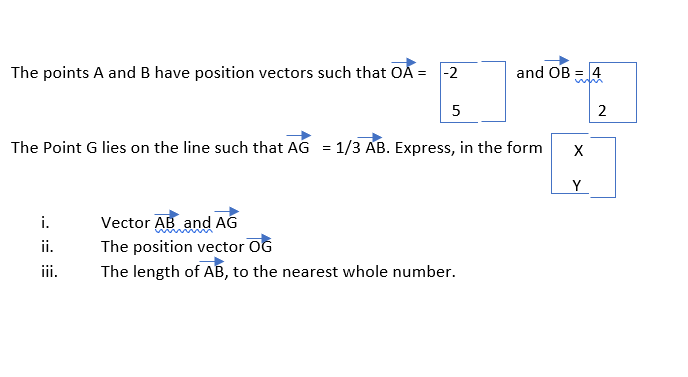 Solved The points A and B have position vectors such that OA | Chegg.com