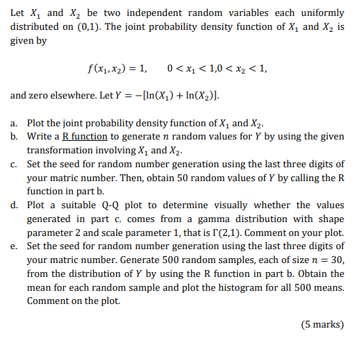 Let Xand X, be two independent random variables each | Chegg.com