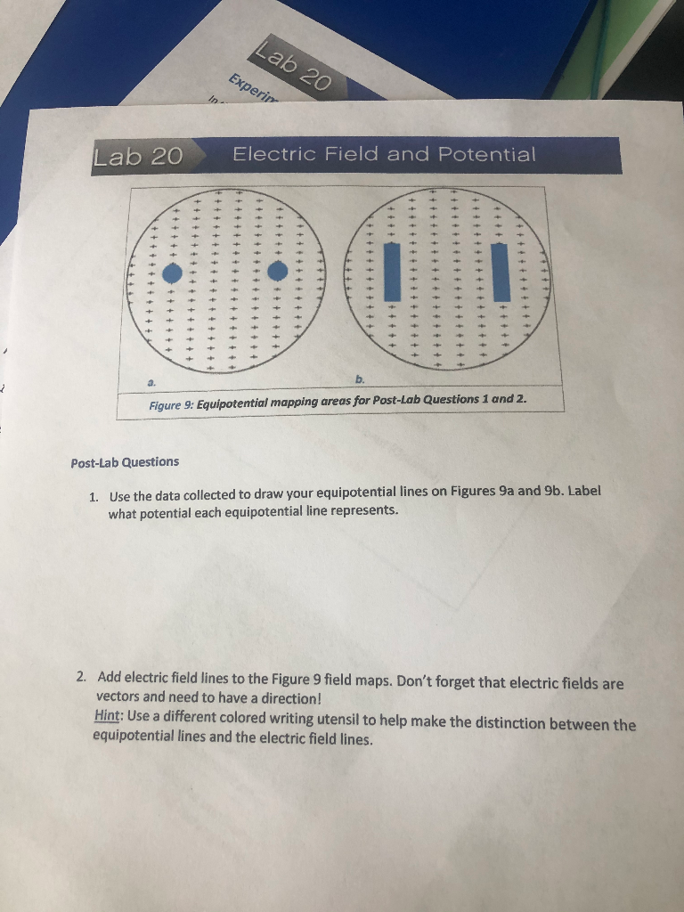 Lab 20 Experir Lab 20 Electric Field and Potential b. | Chegg.com