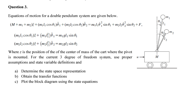 Solved Equations of motion for a double pendulum system are | Chegg.com