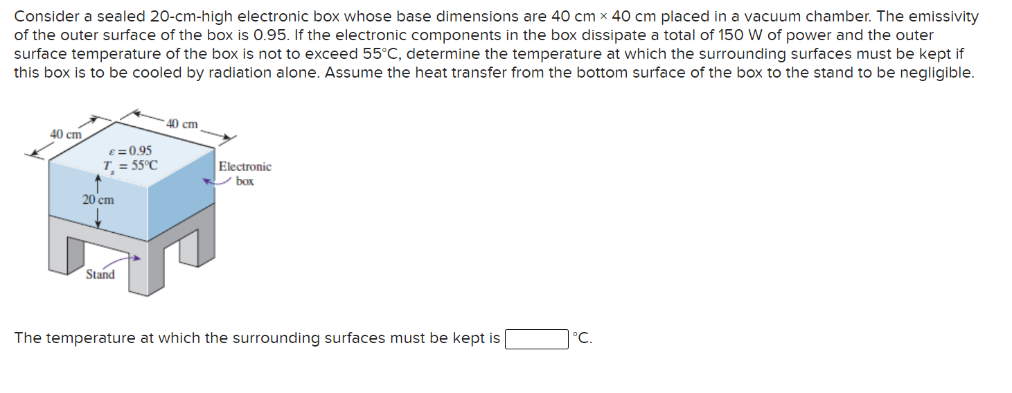 Solved Consider a sealed 20-cm-high electronic box whose | Chegg.com