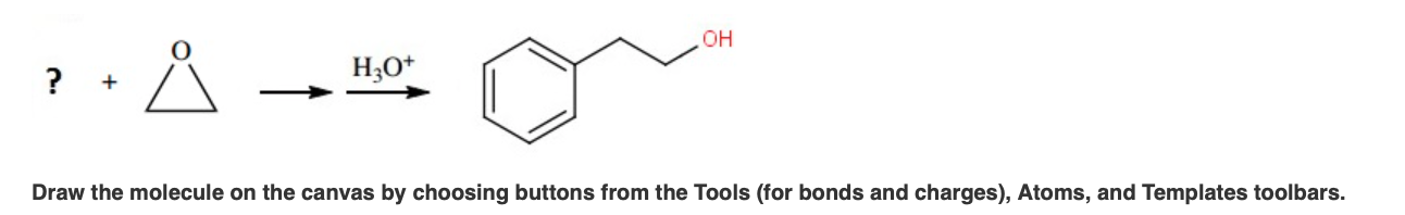 Solved OH ? H30+ Draw the molecule on the canvas by choosing | Chegg.com