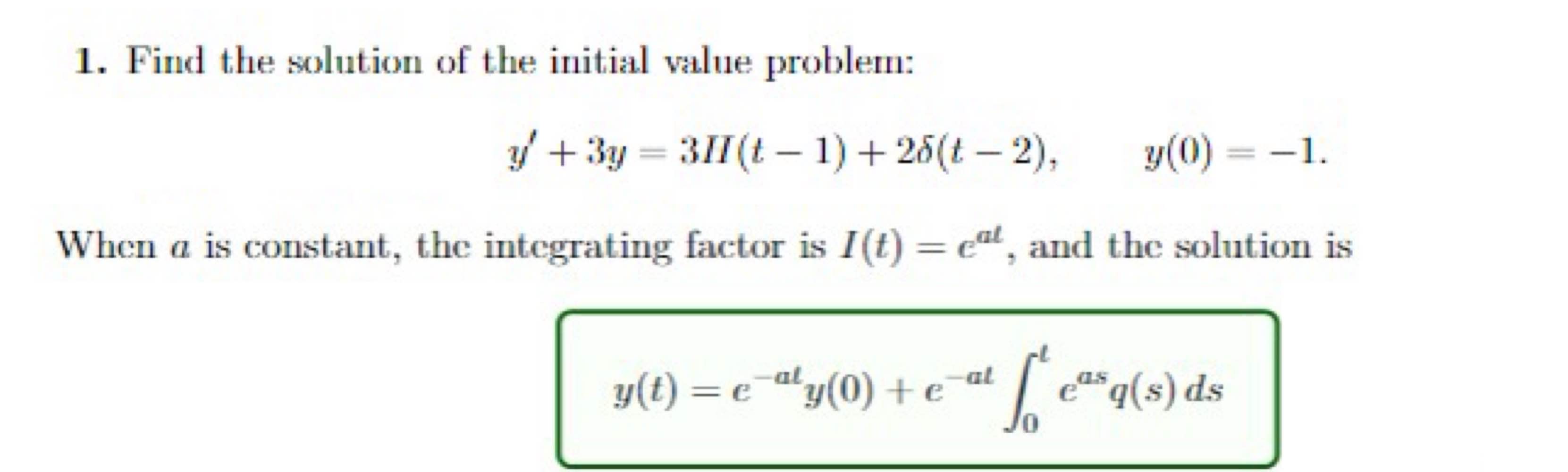 Solved Find the solution of the initial value | Chegg.com