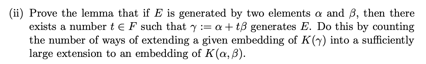 Question 3. Primitive element theorem. Let E/F be a | Chegg.com