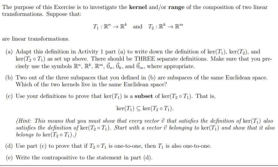 Solved The purpose of this Exercise is to investigate the | Chegg.com