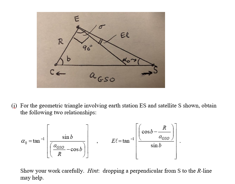Solved (i) For the geometric triangle involving earth | Chegg.com
