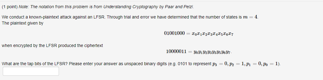 Solved (1 point) Note: The notation from this problem is | Chegg.com