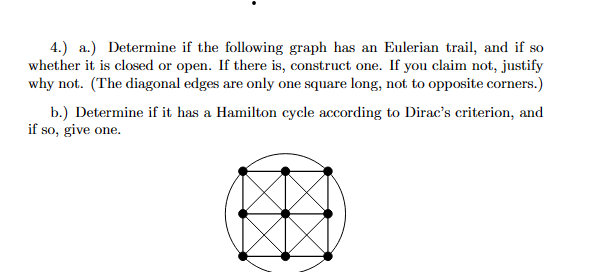 Determine if the following graph has an Eulerian | Chegg.com