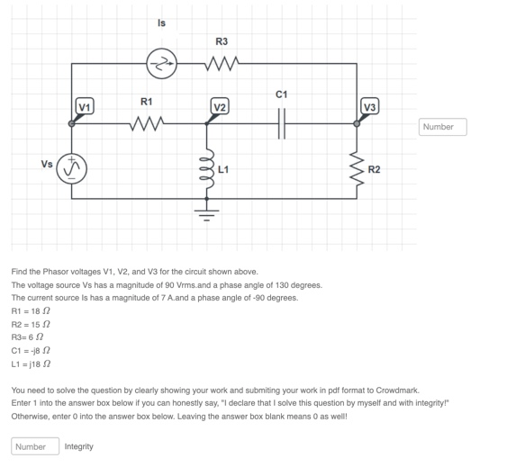 Solved Number Find the Phasor voltages V1, V2, and V3 for | Chegg.com