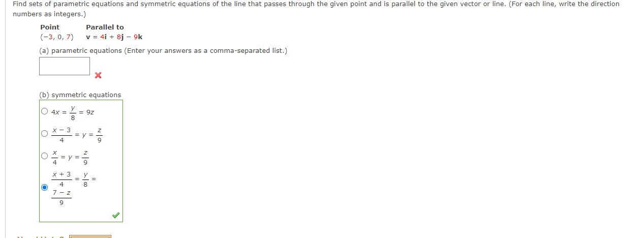 Solved numbers as integers.)PointParallel | Chegg.com