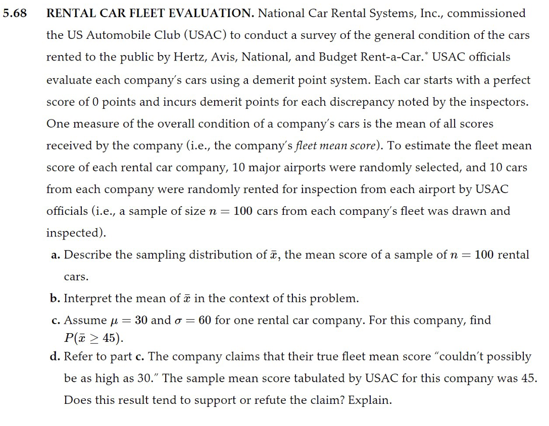 Solved RENTAL CAR FLEET EVALUATION. National Car Rental | Chegg.com