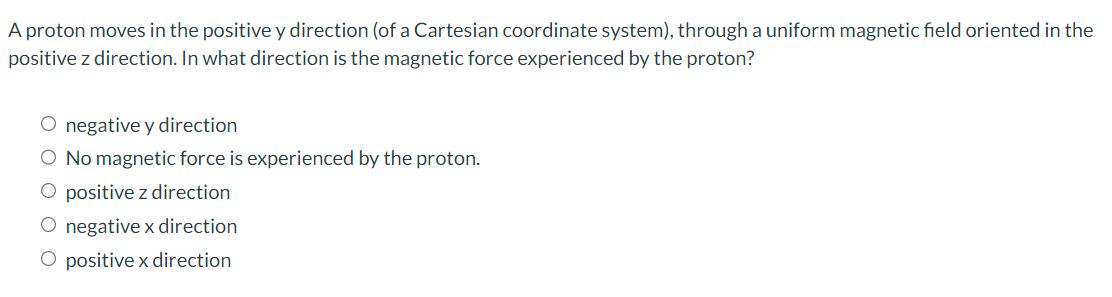Solved A proton moves in the positive y direction (of a | Chegg.com