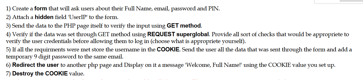 Solved Create a form that will ask users about their Full | Chegg.com