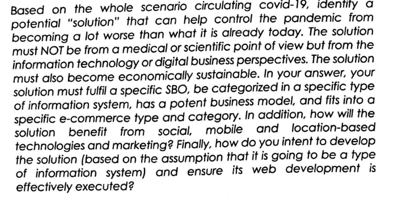 Solved Based on the whole scenario circulating covid-19, | Chegg.com