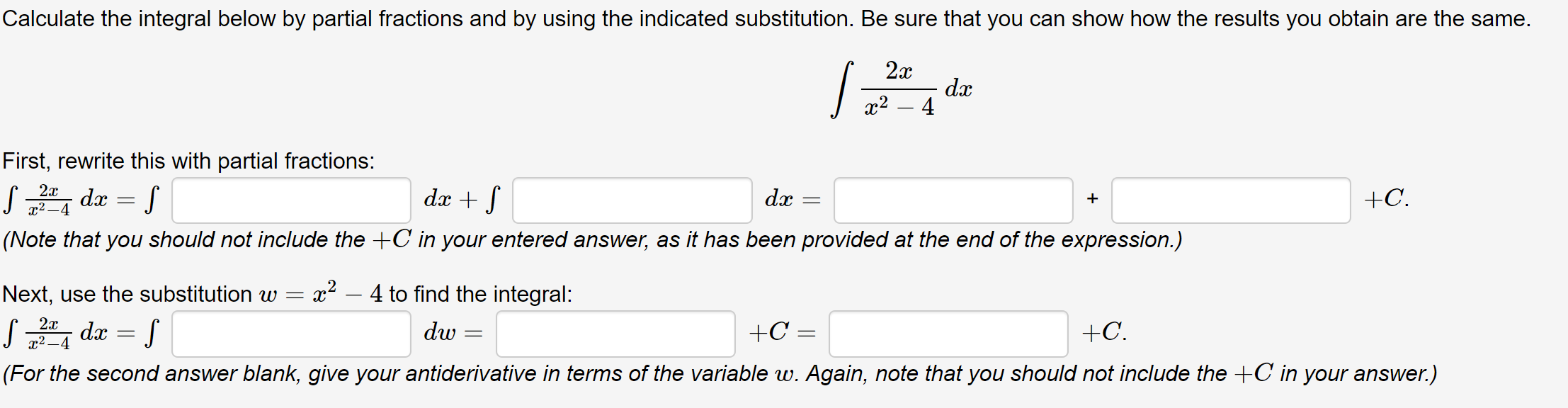 Solved Calculate the integral below by partial fractions and | Chegg.com