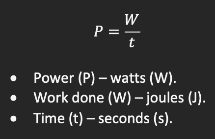 Power Work Formula