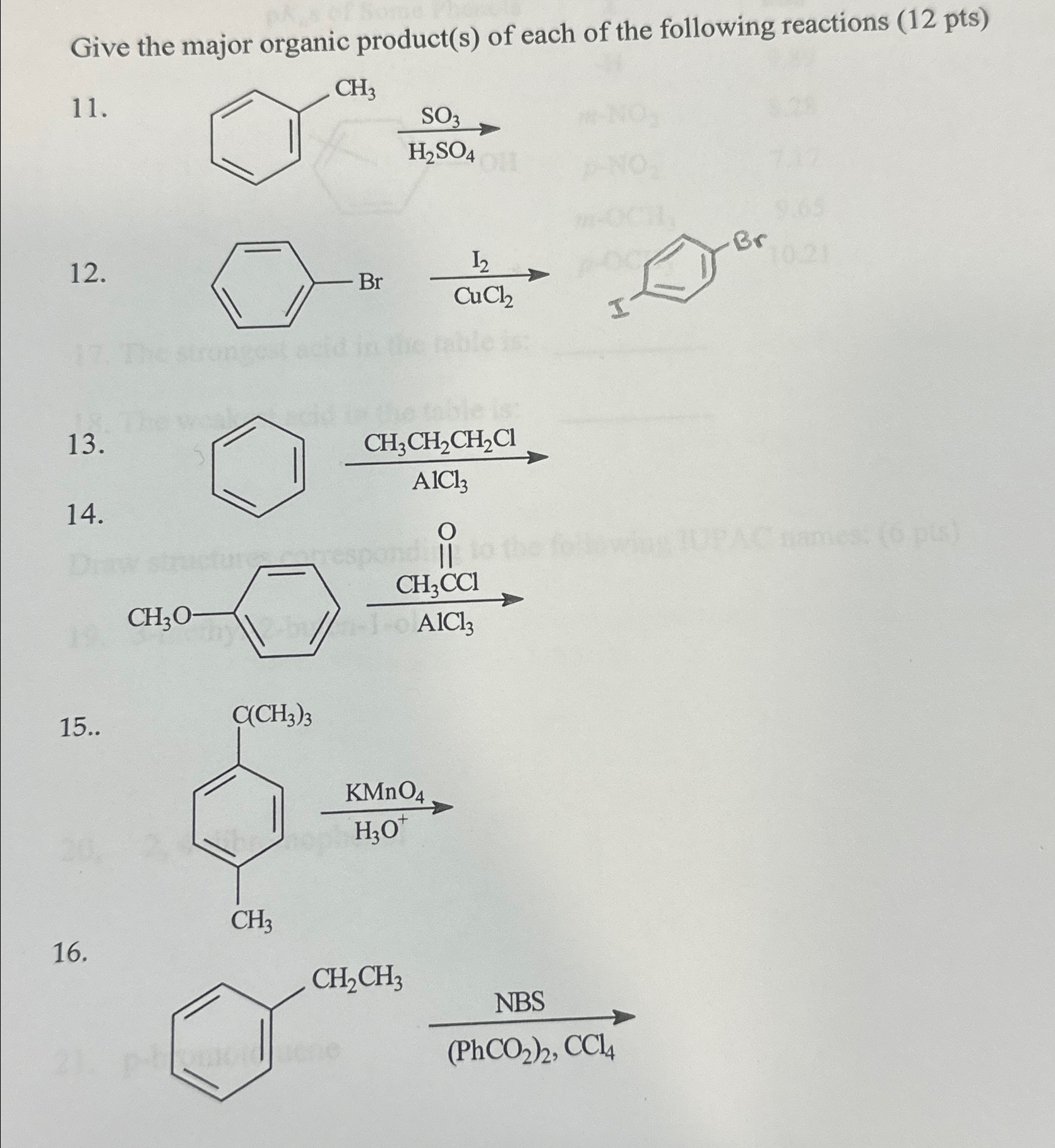 Solved Give the major organic product(s) ﻿of each of the | Chegg.com