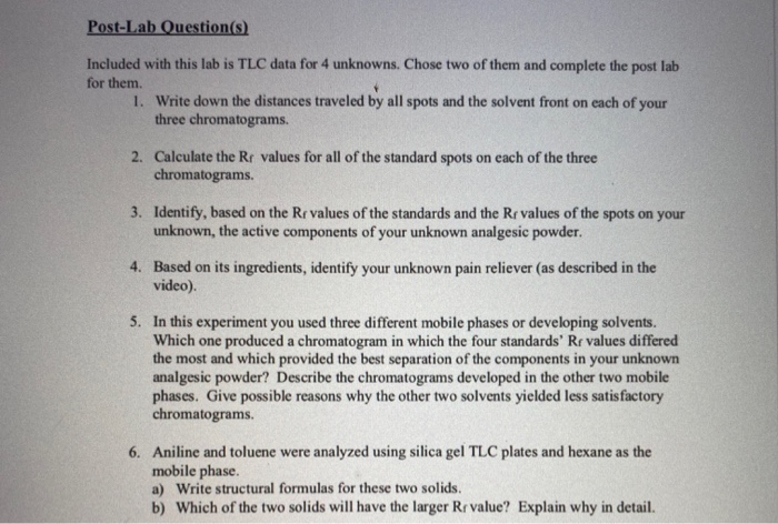 Solved NEED HELP WITH POST LAB QUESTIONS 4,5,6, if possible | Chegg.com