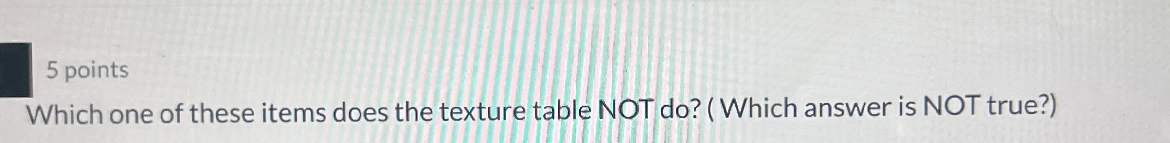 Solved 5 pointsWhich one of these items does the texture | Chegg.com Solved 5 pointsWhich one of these items does the texture | Chegg.com