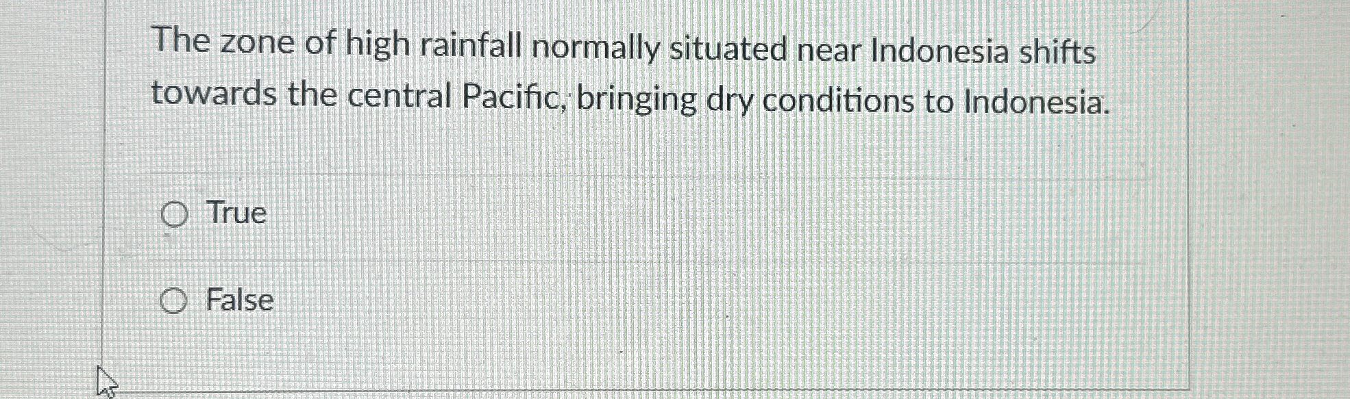 Solved The zone of high rainfall normally situated near | Chegg.com