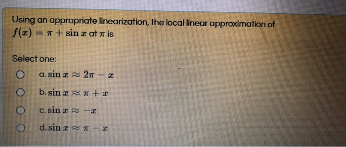Solved Using an appropriate linearization, the local linear | Chegg.com