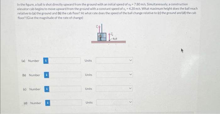 Solved In the figure, a ball is shot directly upward from | Chegg.com