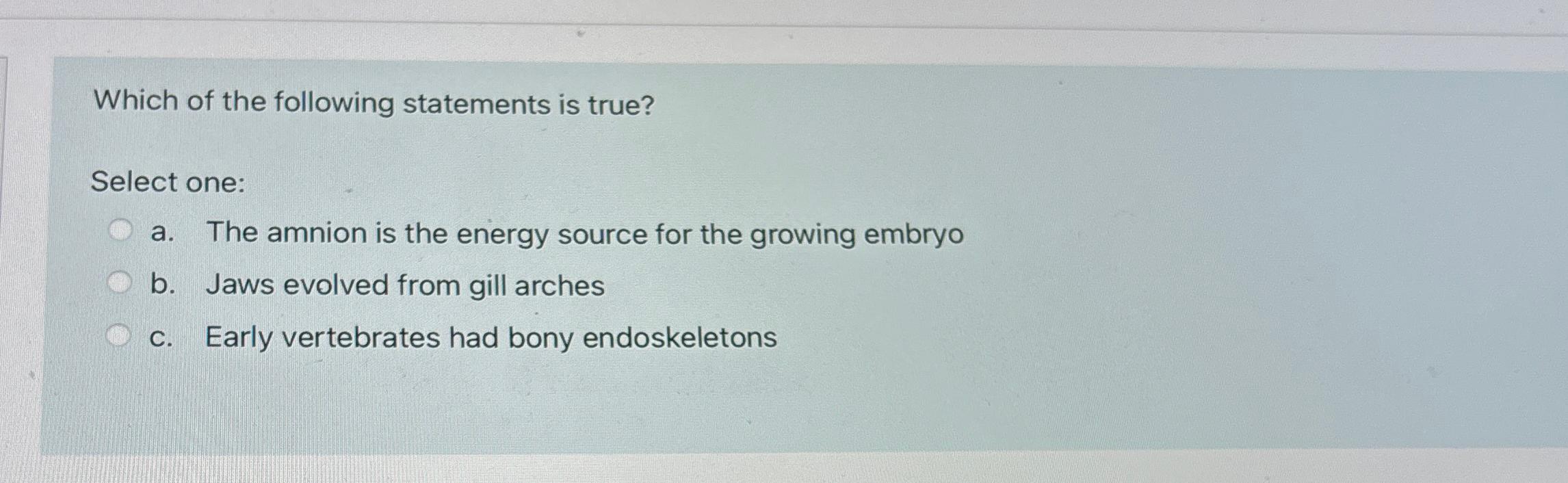 Solved Which of the following statements is true?Select | Chegg.com