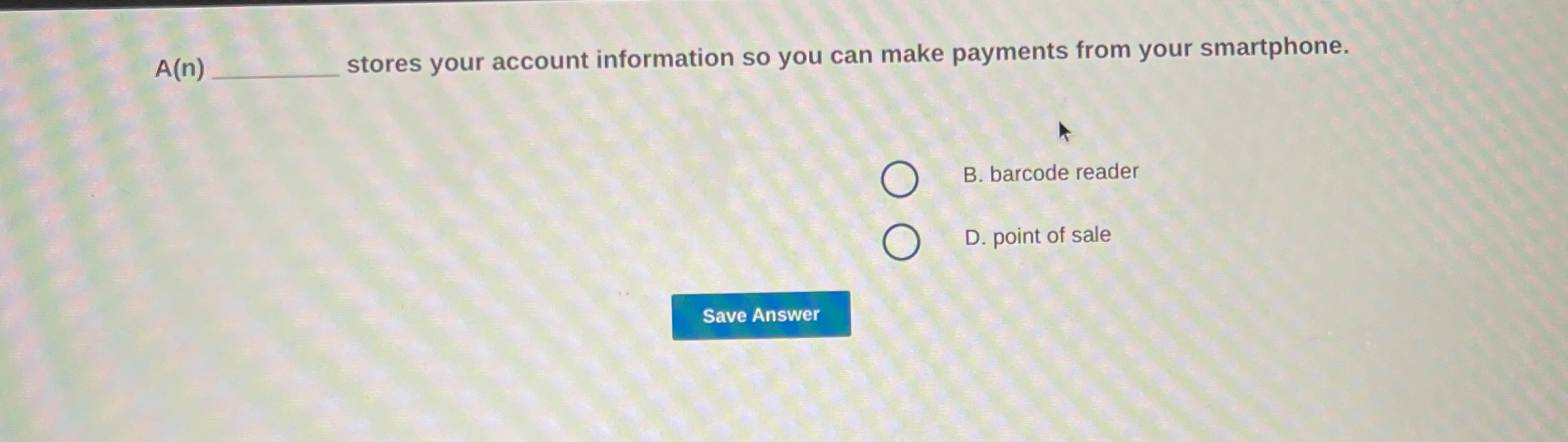 Solved A(n) ﻿stores your account information so you can | Chegg.com