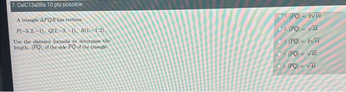 Solved A triangle PQR has vertices | Chegg.com