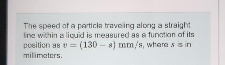 Solved The speed of a particle traveling along a straight | Chegg.com
