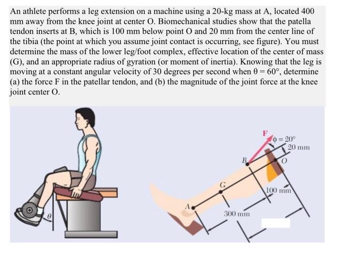 Solved An athlete performs a leg extension on a machine | Chegg.com