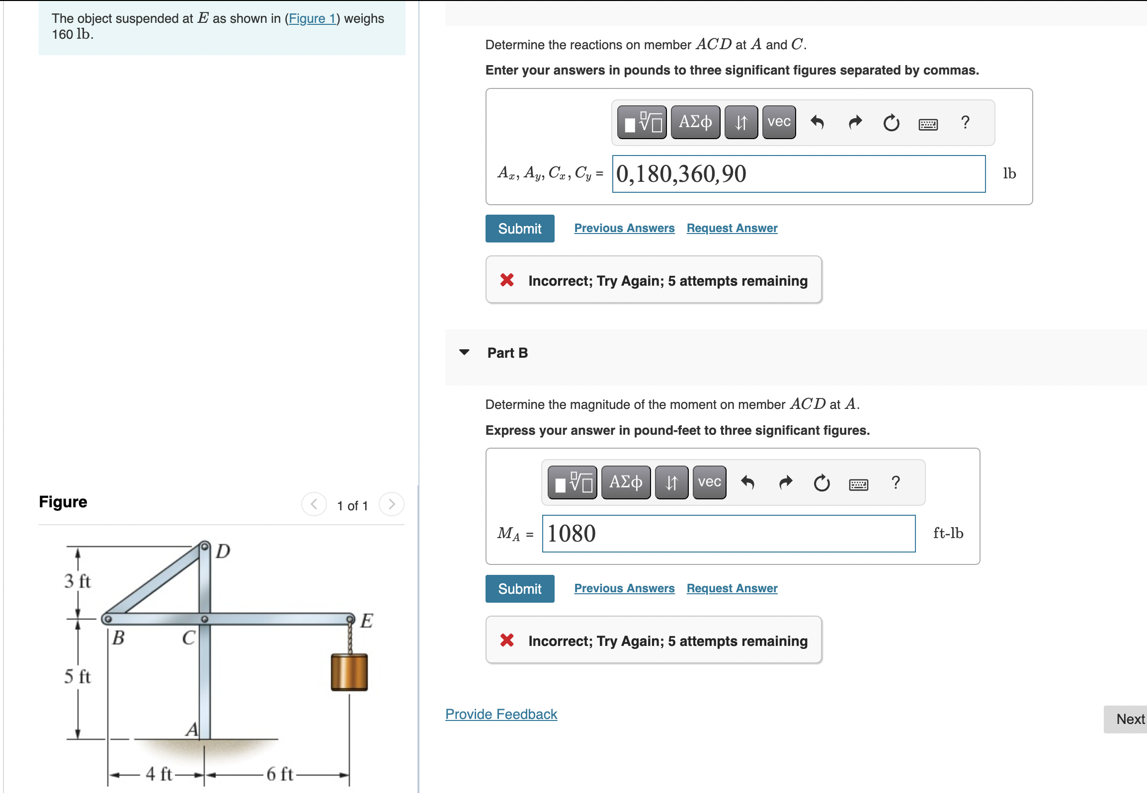 Solved The object suspended at EE as shown in (Figure 1) | Chegg.com