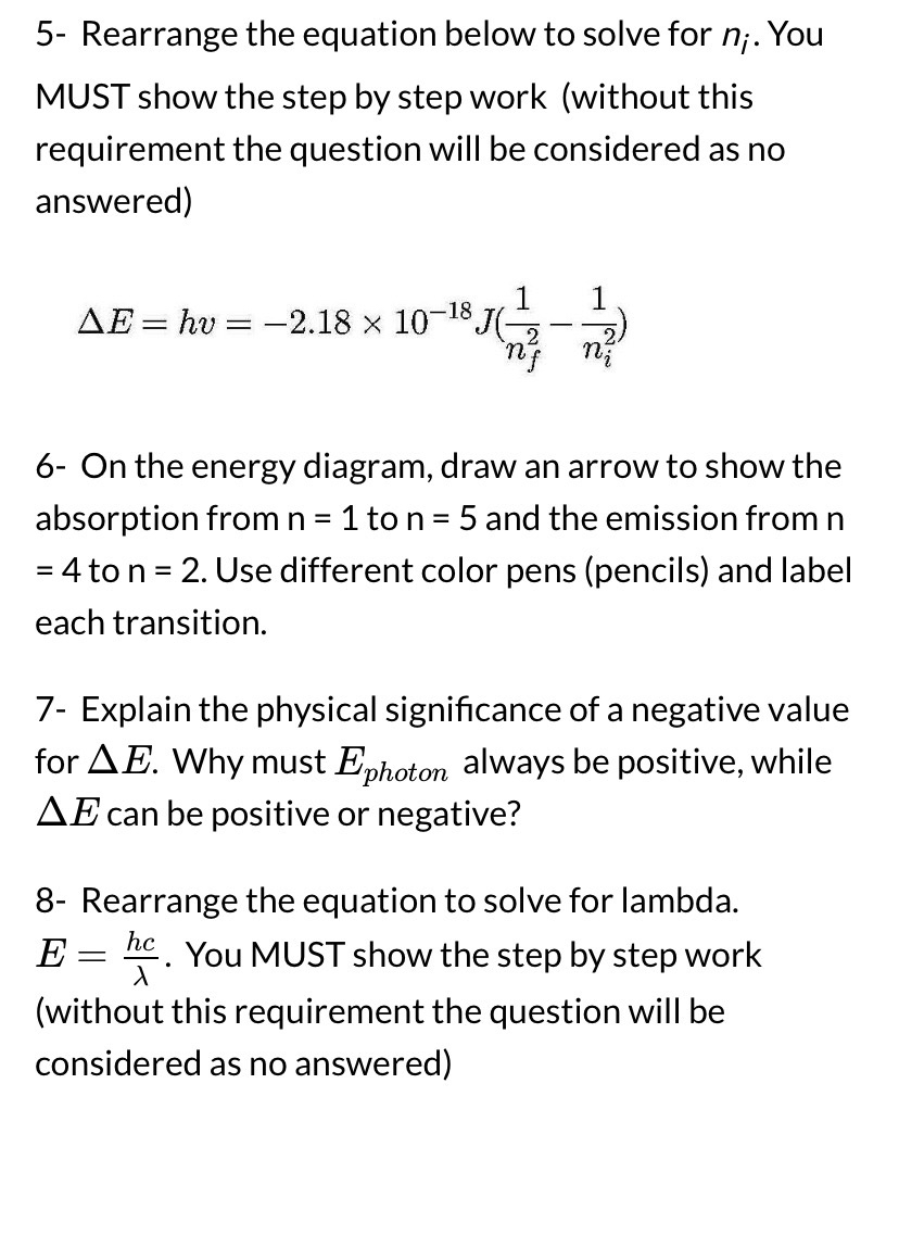 Solved 5- ﻿Rearrange the equation below to solve for ni. | Chegg.com