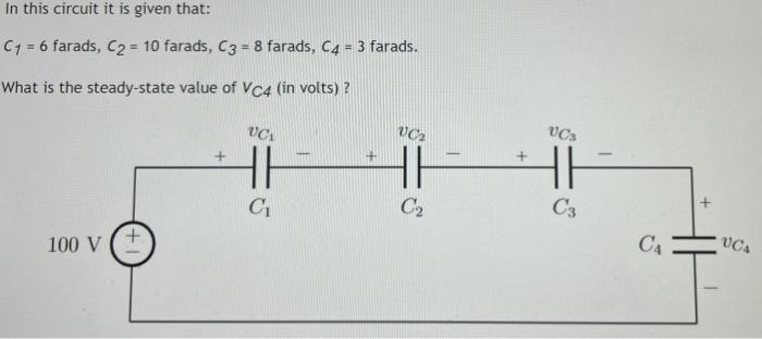 Solved In this circuit it is given that: C1=6 farads, C2=10 | Chegg.com