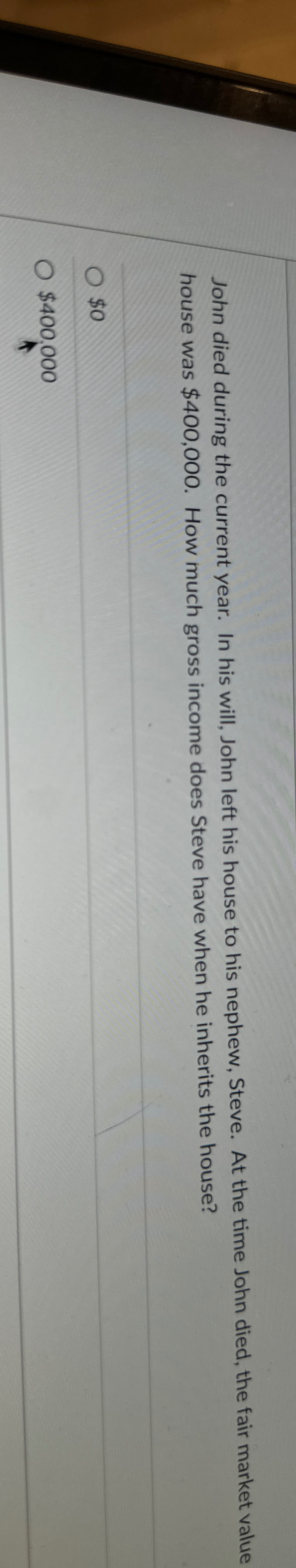 Solved John died during the current year. In his will, John | Chegg.com