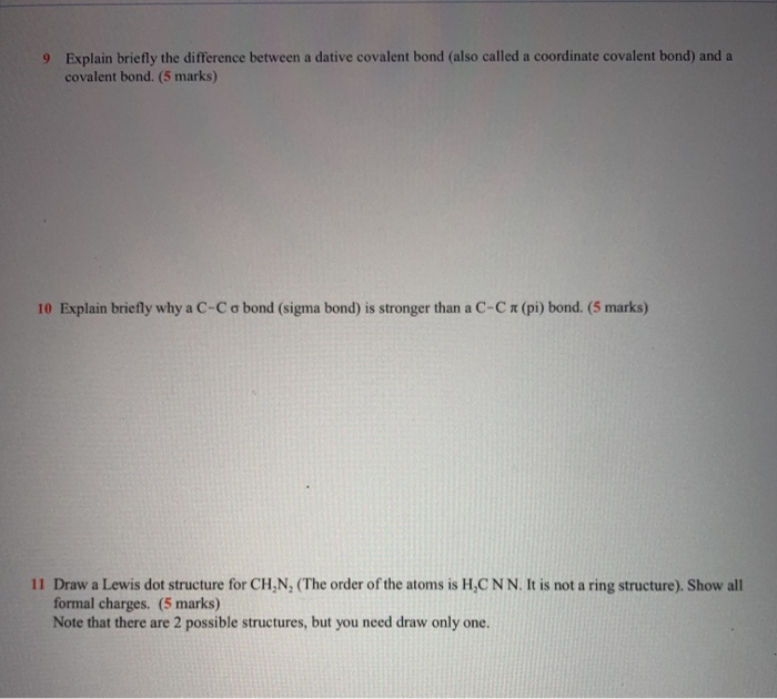 Solved 9 Explain briefly the difference between a dative | Chegg.com