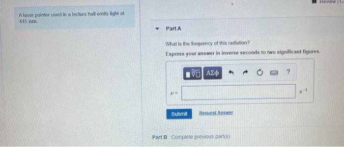 Solved Review A laser pointer used in a lecture hall emits | Chegg.com
