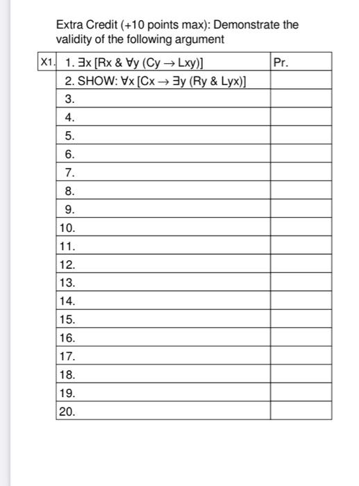 Solved Extra Credit (+10 points max): Demonstrate the | Chegg.com