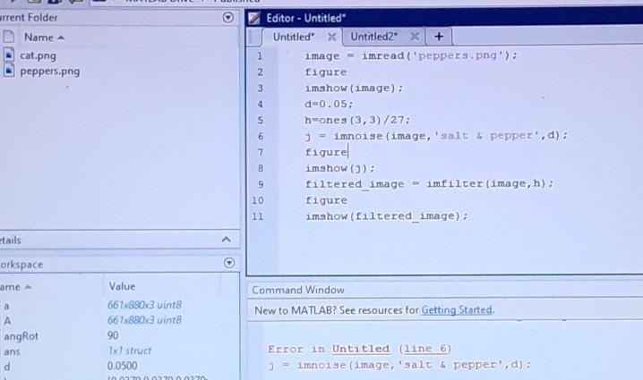 Solved Why do I keep getting this error on MatLab R2020b on | Chegg.com