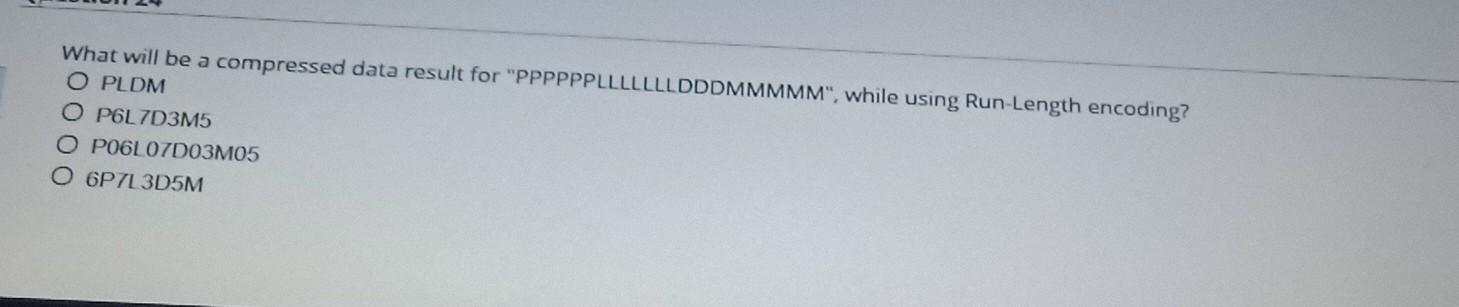 Solved What will be a compressed data result for | Chegg.com