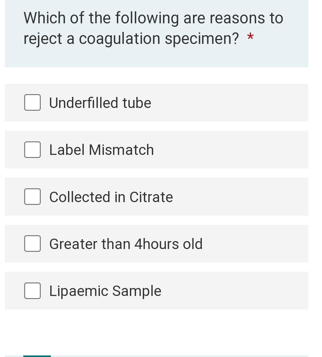 Solved Which of the following are reasons to reject a | Chegg.com