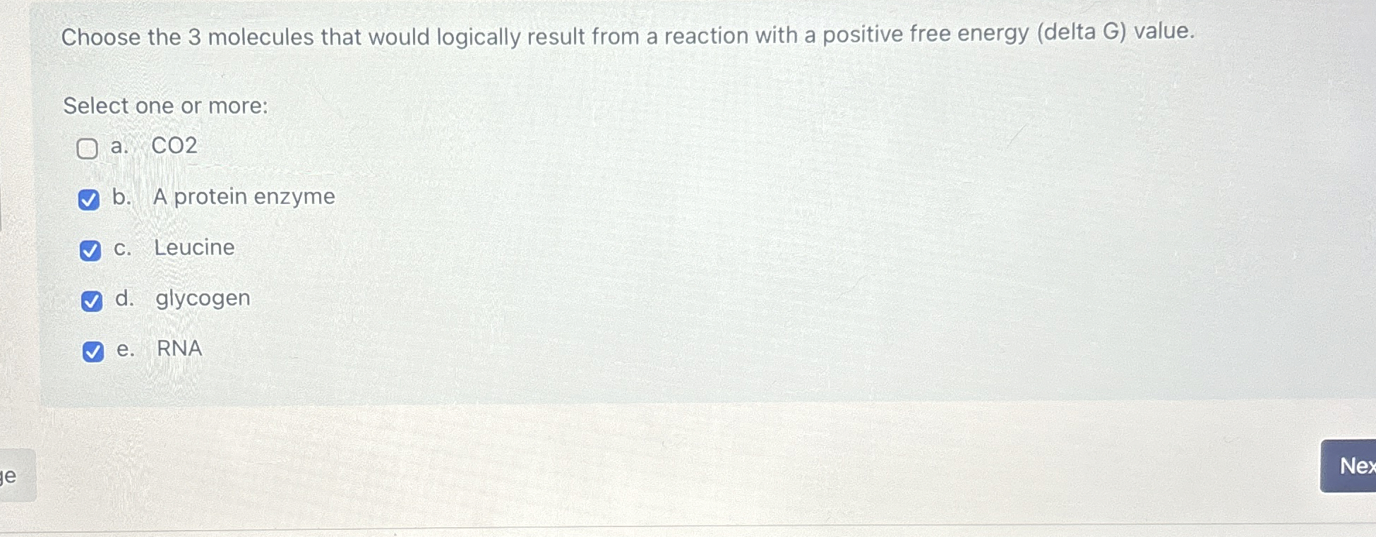 Solved Choose the 3 ﻿molecules that would logically result | Chegg.com
