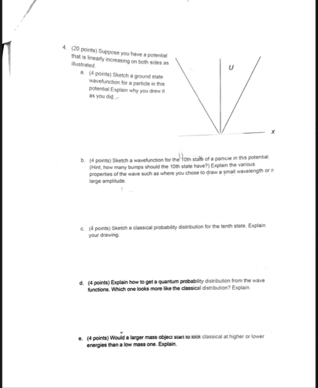 Solved ( 20 ﻿points) ﻿Suppose you have a potential that is | Chegg.com