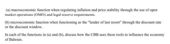 Solved (a) macroeconomic function when regulating inflation | Chegg.com