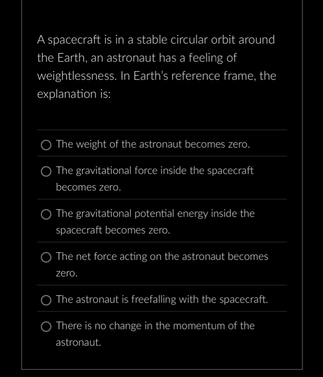 Solved A spacecraft is in a stable circular orbit around the | Chegg.com