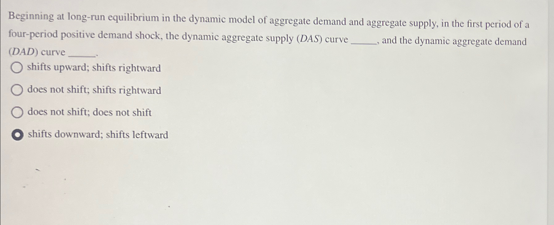 Solved Beginning at long-run equilibrium in the dynamic | Chegg.com