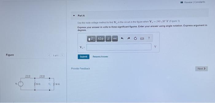 Solved Review Constants Part A Use the node voltage method | Chegg.com