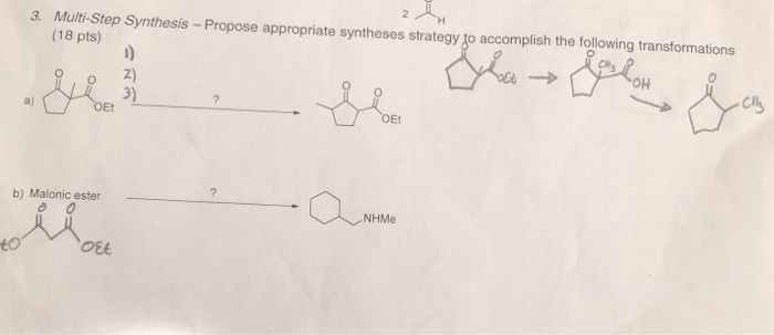 Solved 3. Multi-Step Synthesis - Propose appropriate | Chegg.com